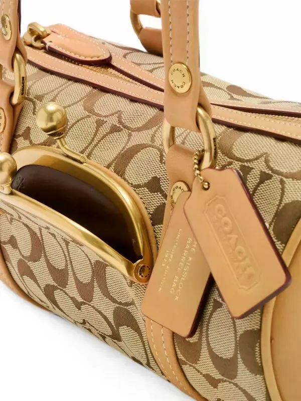 COACH 28 Kisslock Barrel Tote Bag