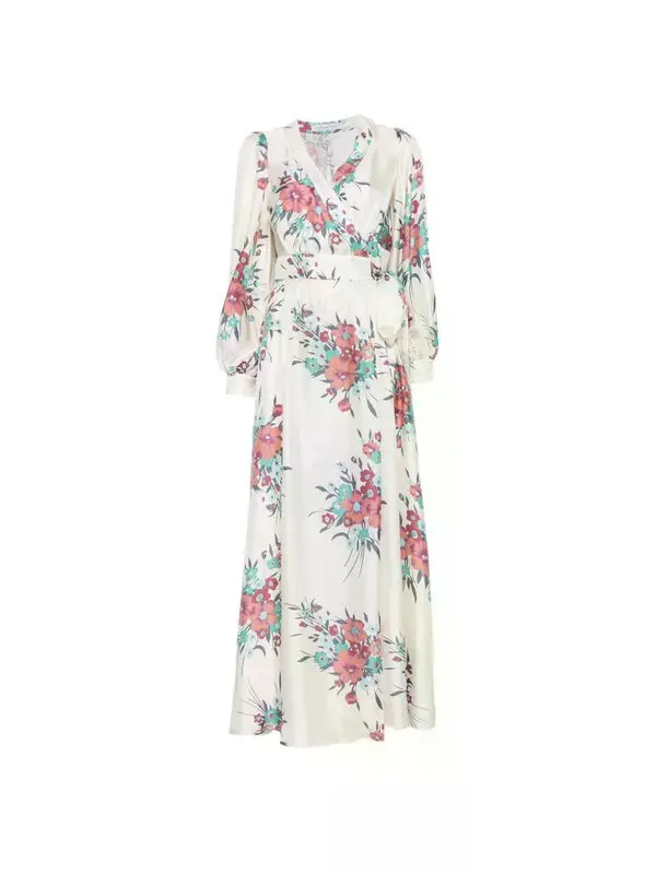 Raquel Diniz Aurora Floral-print Silk Maxi Dress - Neutrals