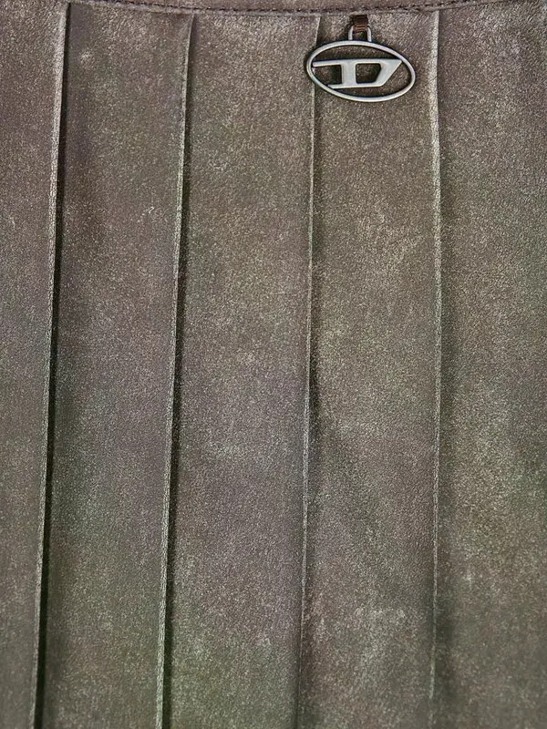 DIESEL® Pleated Logo Plaque Skirt