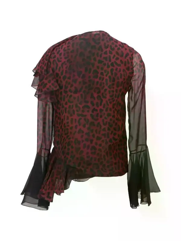 TOM FORD Leopard-print Ruffled Blouse