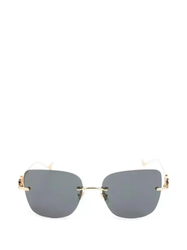 Valentino Garavani Vlogo Rimless Square Frame Sunglasses - Grey
