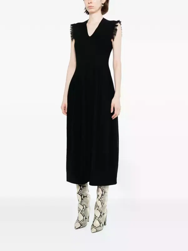 LESS Fringed Midi Dress