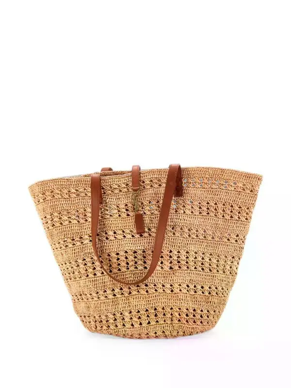 Saint Laurent Panier Monogram Basket Shopper Raffia Medium Tote Bag