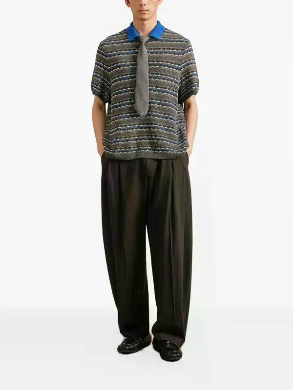 CROQUIS Striped Polo - Grey
