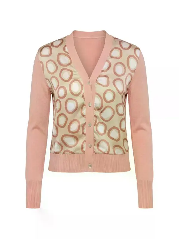 IN BED WITH YOU Geometric Print Panelled Cardigan