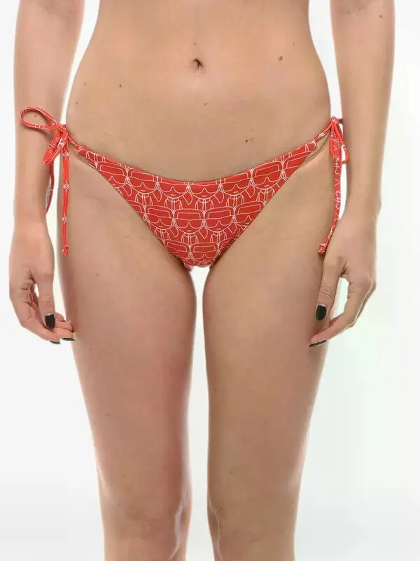 Karl Lagerfeld Logo-print Side-tie Bikini Bottom