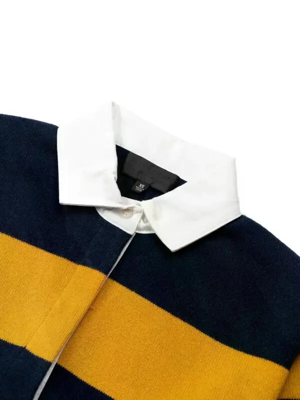 NILI LOTAN Striped Polo-collar Sweater