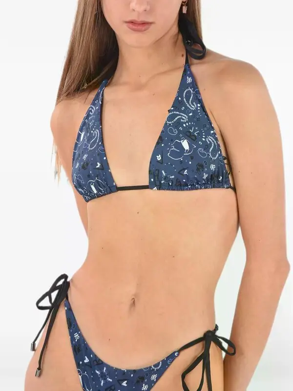 Karl Lagerfeld Logo-print Triangle Bikini Top