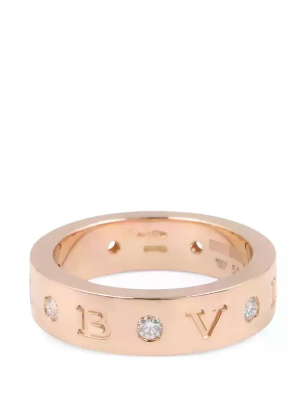 BVLGARI 18k Rose Gold Diamond Ring - Pink