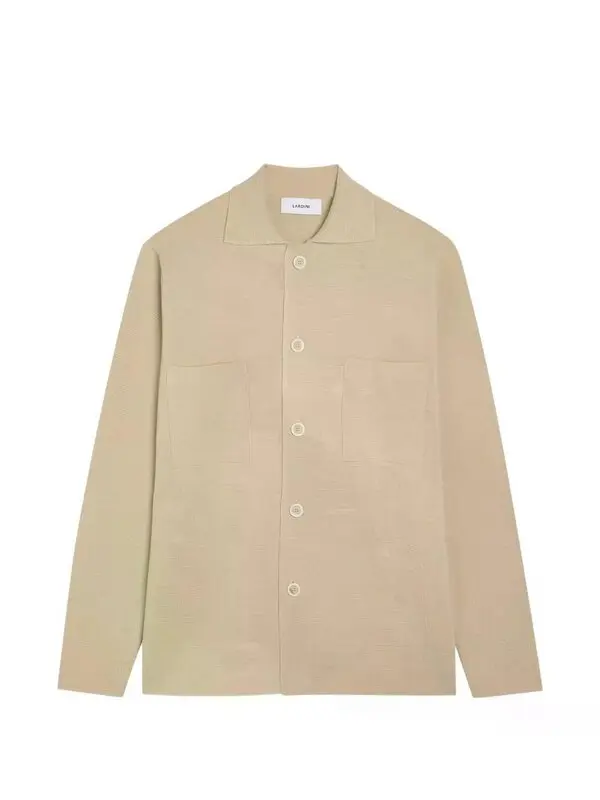 LARDINI Knitted Button-up Shirt Jacket
