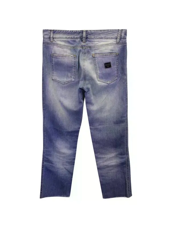 Dolce & Gabbana Distressed Raw-edge Jeans