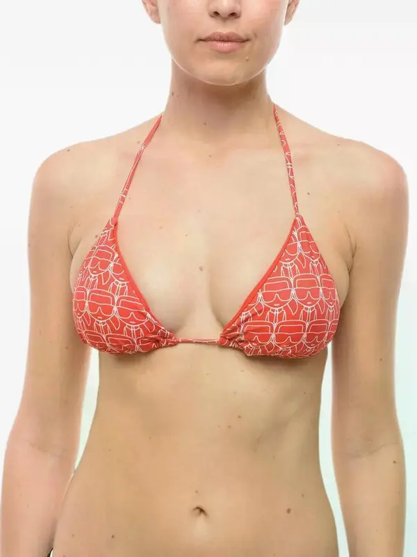 Karl Lagerfeld Logo-print Triangle-shape Bikini Top