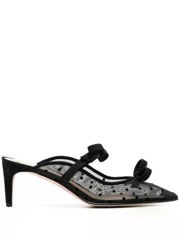 Red Valentino Pointed-toe Bow-detail Mules