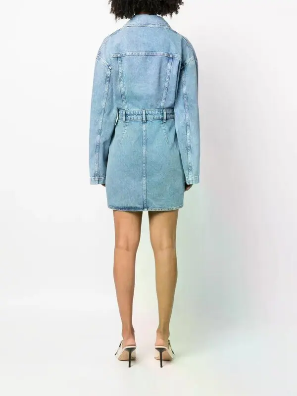 Moschino Notched-lapel Denim Mini Dress