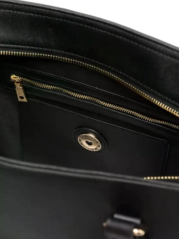 Moschino Logo-plaque Textured Tote Bag