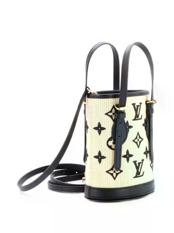 LOUIS VUITTON By The Pool Monogram Raffia Nano Bucket Bag