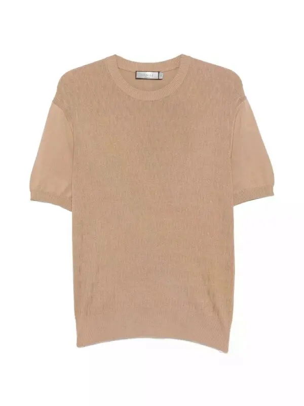 Canali Diamond-knit Short-sleeve T-shirt - Neutrals