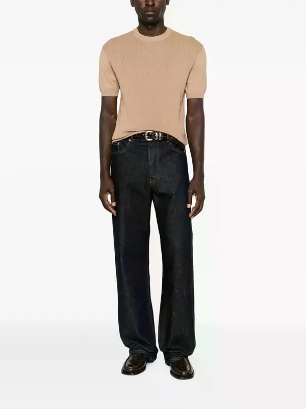 Canali Diamond-knit Short-sleeve T-shirt