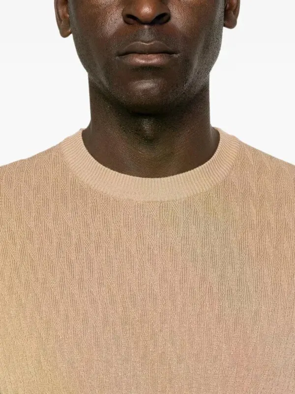 Canali Diamond-knit Short-sleeve T-shirt