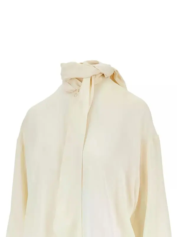 Etro Silk-blend Jacquard Shirt With Silk Scarf And Paisley Motif - Neutrals