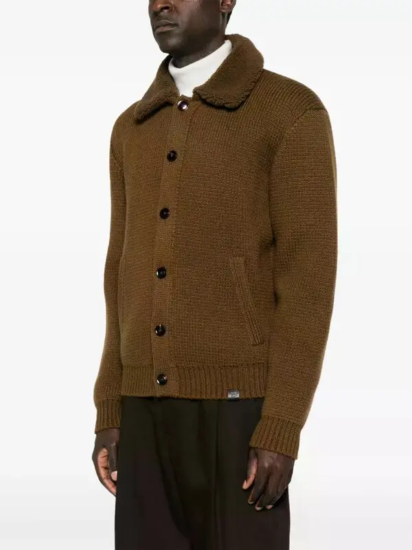 TOM FORD Shearling-collar Cardigan