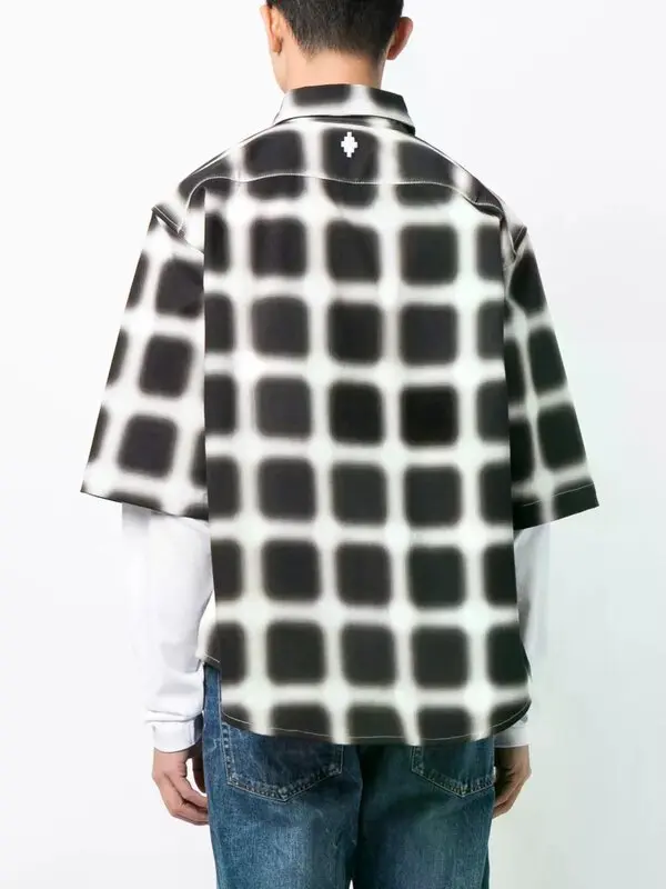 COUNTY OF MILAN Blurred Windowpane-print Shirt
