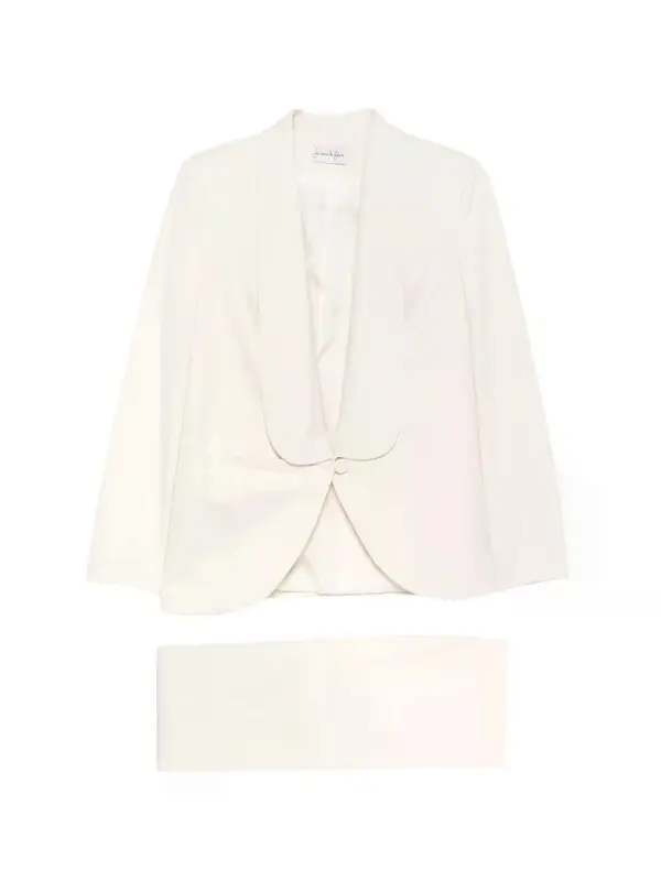 JE SUIS LE FLEUR Single-breasted Suit With Shawl Lapels - Neutrals