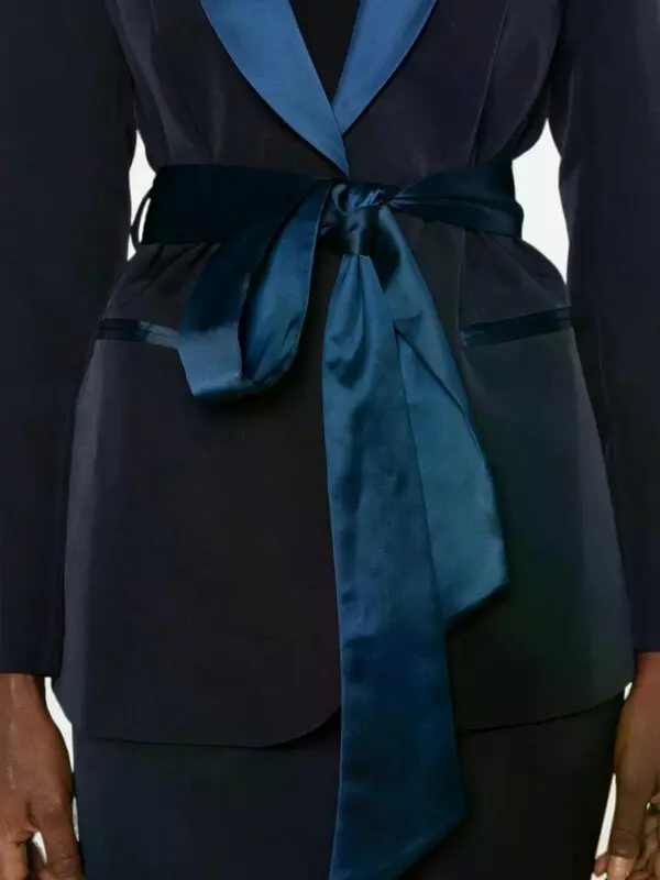 JE SUIS LE FLEUR Satin-lapel Belted Single-breasted Suit