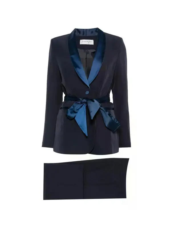 JE SUIS LE FLEUR Satin-lapel Belted Single-breasted Suit