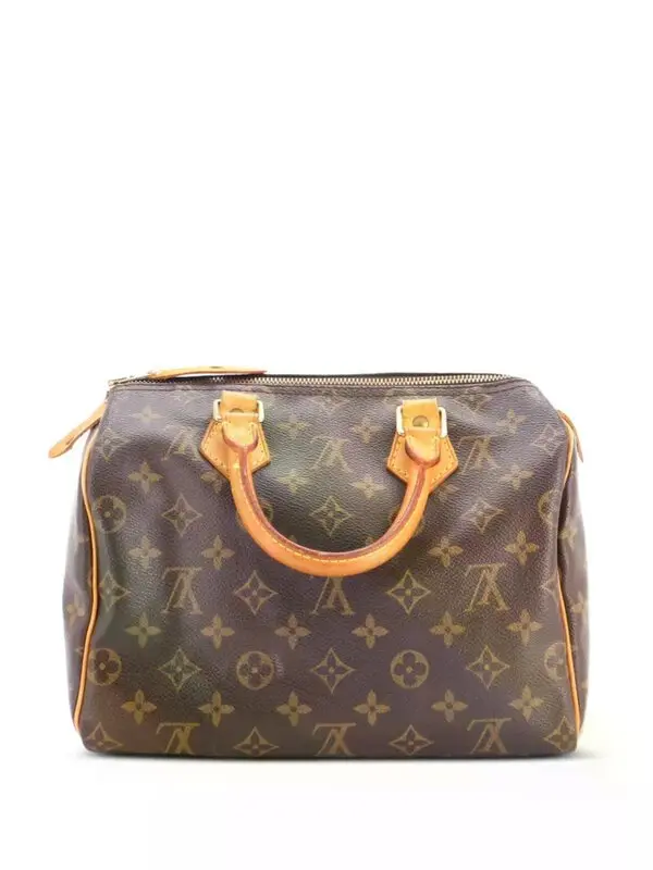 LOUIS VUITTON Speedy Monogram Canvas Satchel - Brown