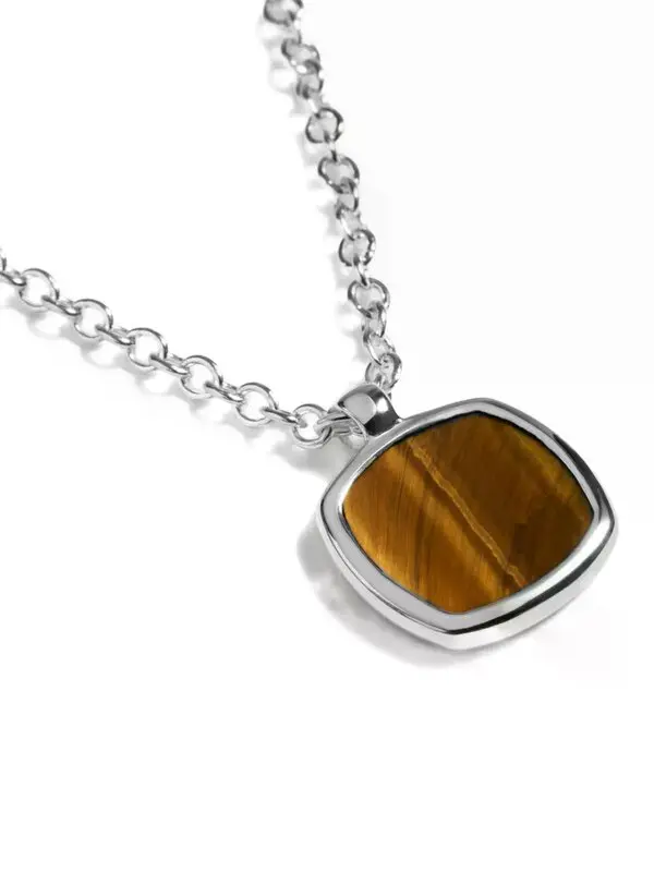 Monica Vinader Tiger's Eye Square Pendant Necklace