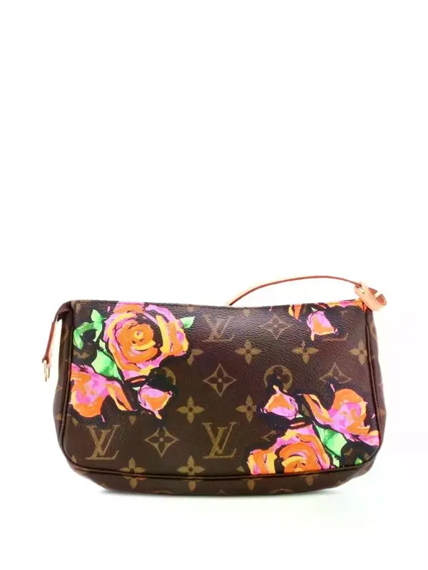 LOUIS VUITTON Pochette Accessoires Limited Edition Monogram Roses Shoulder Bag