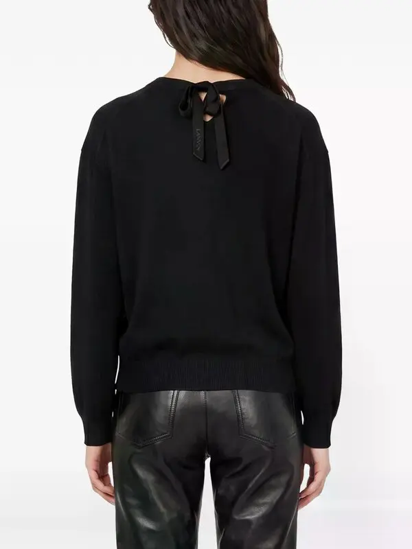 LANVIN Bow-detail V-neck Sweater