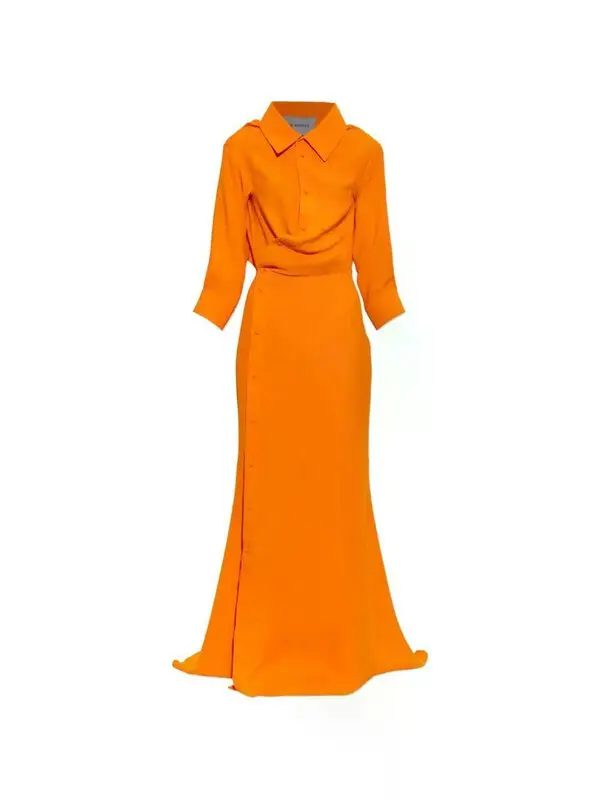 Balenciaga Cady Off-shoulder Maxi Dress With Asymmetrical Wrap And Draped Back