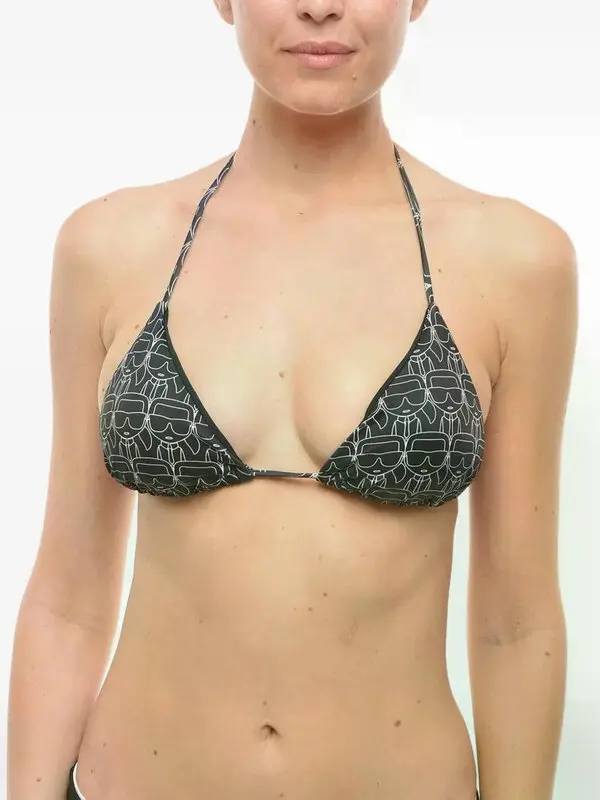 Karl Lagerfeld Logo-print Triangle Bikini Top