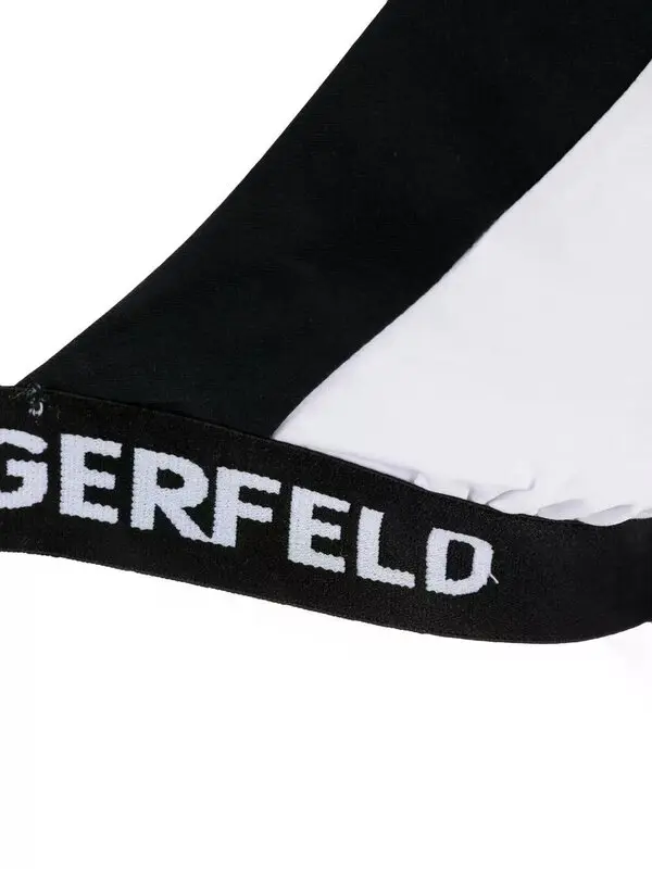 Karl Lagerfeld Logo Trim Triangle Bikini Top