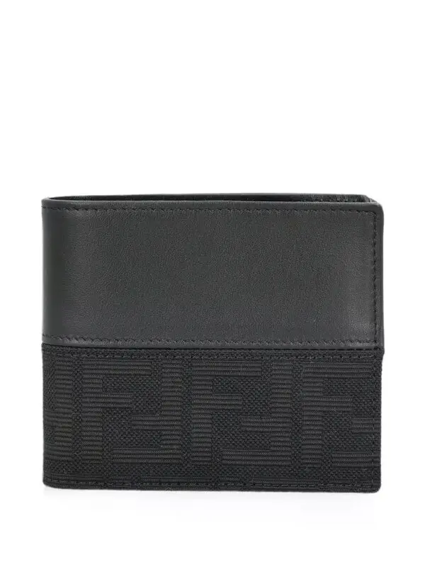 Fendi Ff Zucca Jacquard And Leather Bi-fold Wallet