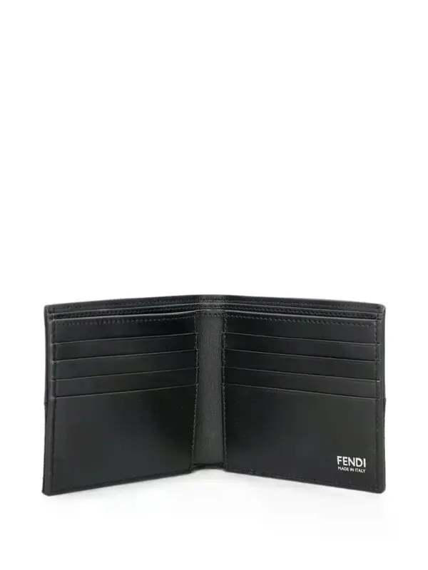 Fendi Ff Zucca Jacquard And Leather Bi-fold Wallet