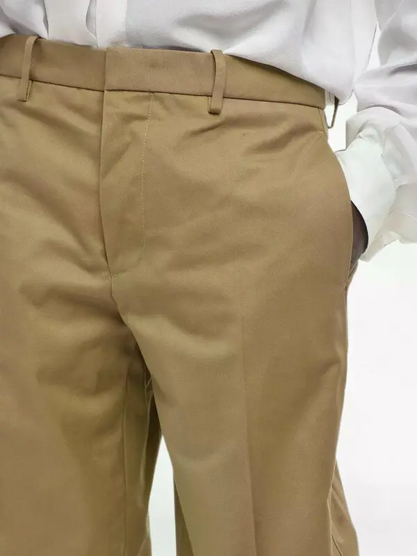 JIL SANDER Flat-front Cotton-twill Trousers