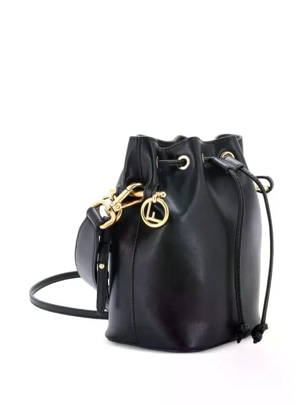 Fendi Mon Tresor Leather Mini Bucket Bag - Black