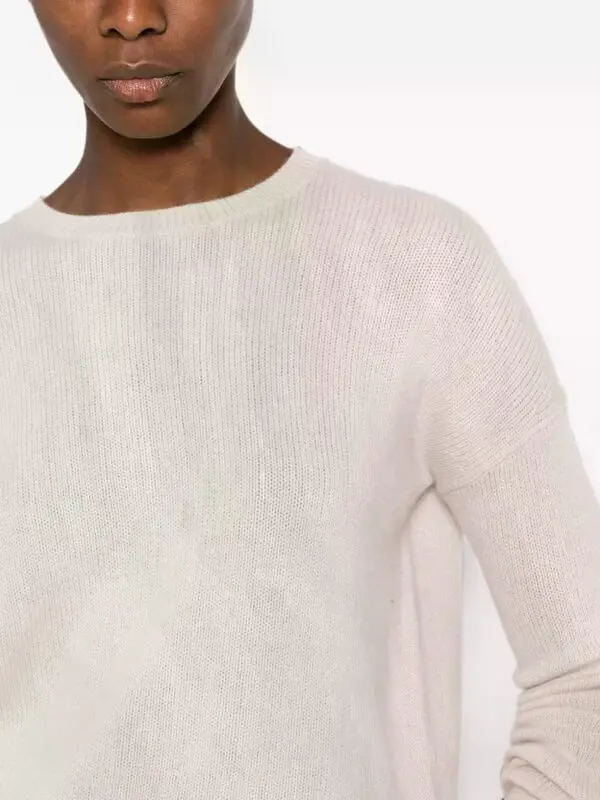 ALLUDE Ribbed-knit Drop-shoulder Cashmere Sweater
