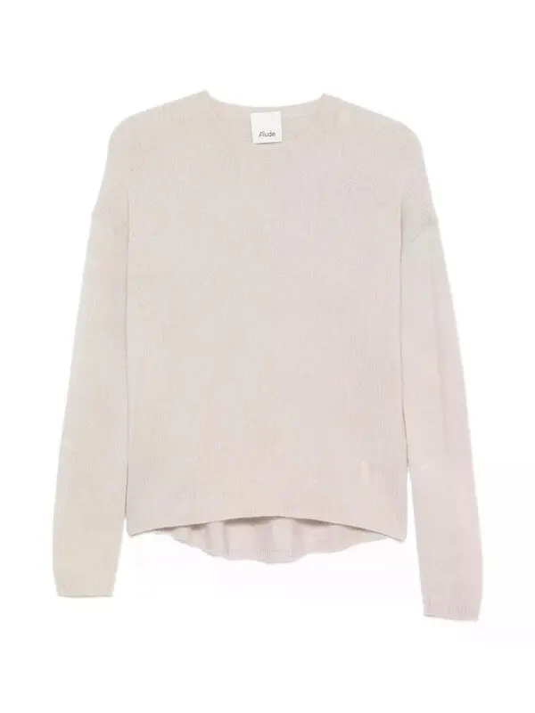 ALLUDE Ribbed-knit Drop-shoulder Cashmere Sweater - Neutrals
