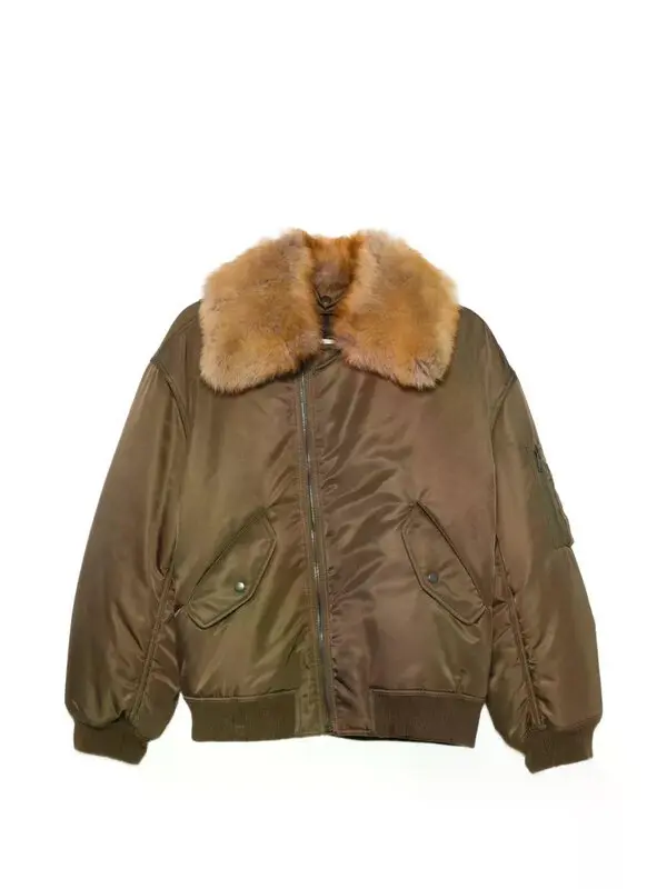 Saint Laurent Fur-collar Bomber Jacket - Green