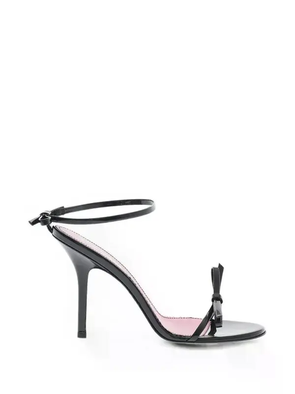 Dsquared2 Patent Leather Ankle-strap Sandals With Bow Detail