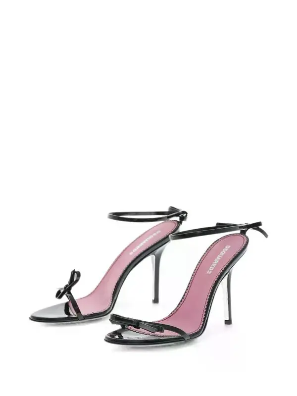Dsquared2 Patent Leather Ankle-strap Sandals With Bow Detail