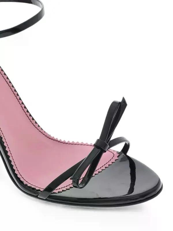 Dsquared2 Patent Leather Ankle-strap Sandals With Bow Detail
