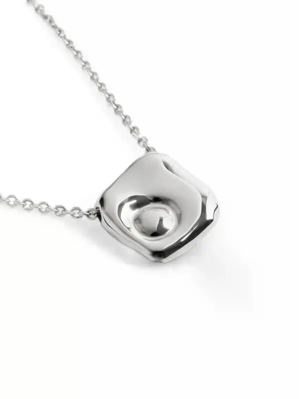 Monica Vinader Tone Hammered Effect Square Pendant Necklace