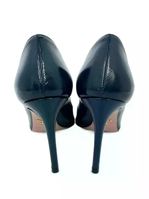 Prada Navy Patent Leather Stiletto Pumps