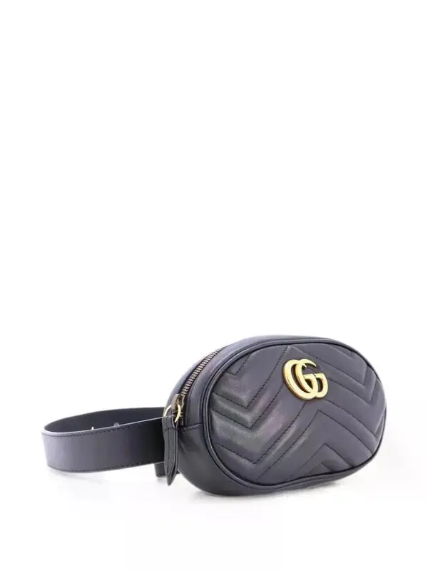 Gucci Gg Marmont Matelassé Leather Belt Bag - Black