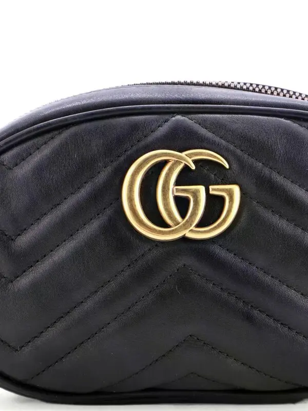 Gucci Gg Marmont Matelassé Leather Belt Bag - Black